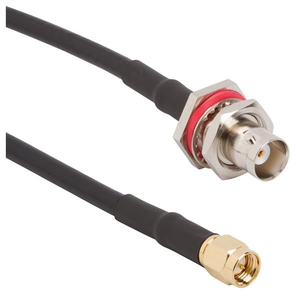 Bnc Blkhd Strgt Rg-58 Cable, .25m - 095-850-246M025