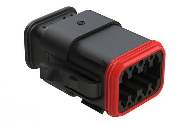 8 Pin Plug Key Pos B Strn Rlf & Red. Dia - AT06-08SB-SR2BK