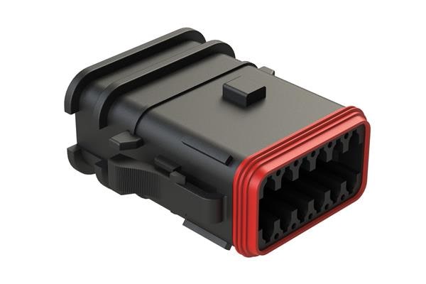 12 Pin Overmold Plug Socket, Black - AT06-12SB-OMBLK