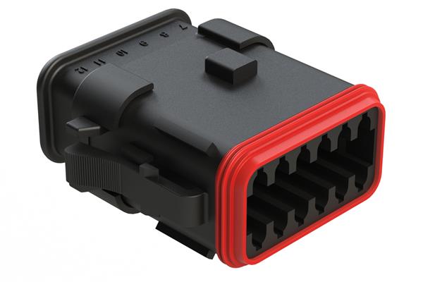 12 Pin Plug Key Posb Strn Rlf & Red. Dia - AT06-12SB-SR2BK