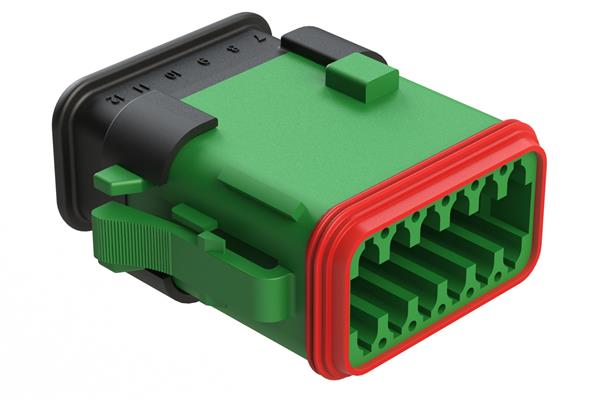 12 Pin Plug Key Posc Strn Rlf & Red. Dia - AT06-12SC-SR2GN