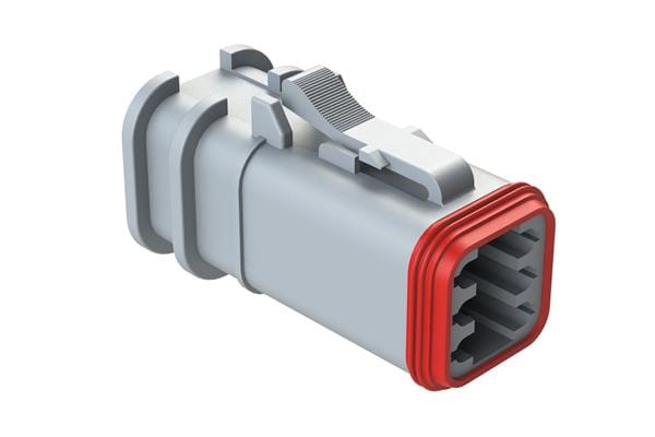 6 Pin Overmold Plug Socket, Grey - AT06-6S-OMGRY