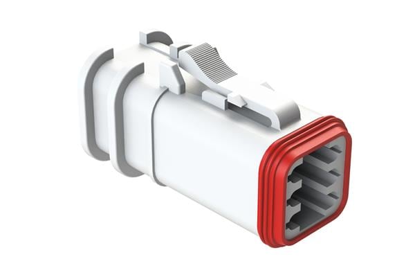 6 Pin Overmold Plug Socket, White - AT06-6S-OMWHT