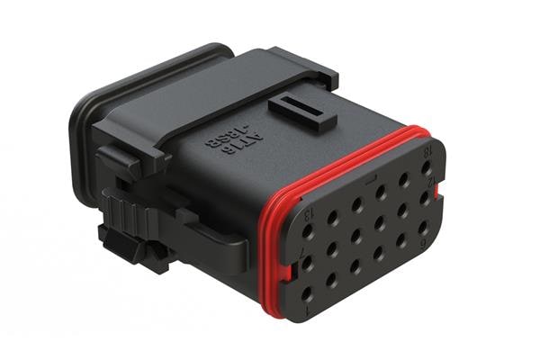 18 Position Plug Wit Cap, Keyed B, Black - AT16-18SB-SR02