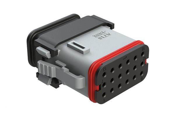 18 Position Plug Wit D Cap, Keyed E, Gray - AT16-18SE-EKSR02