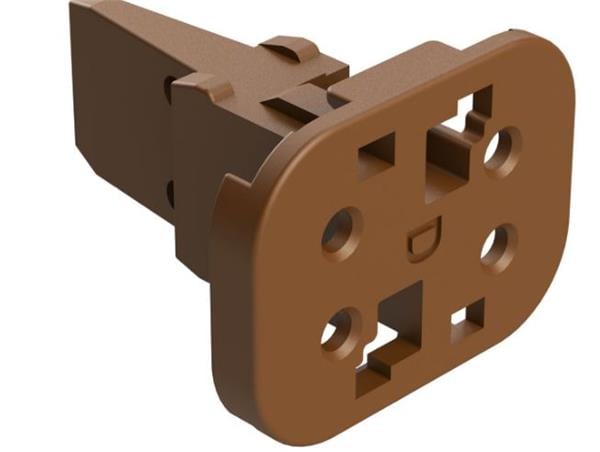 4 Position Plug Wedgelock, Keyed D, Brown - AW4S-D