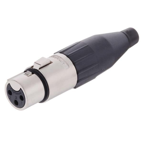 3 Pole Socket Female Plug Xlr Ac Audio Cable Conn Black Finish ...