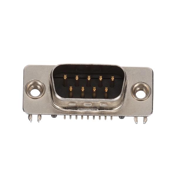 Dsub R/a Dip, 9 Position Plug, Sunk 4.27mm, 10u" Au, Footprint 1.6mm, Single Row, Post Distance ...