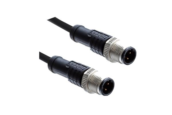 M12 Circular Metric Connector, B Code, Metal, 4a, 05 Pins, Male Connector, Male Contact ...