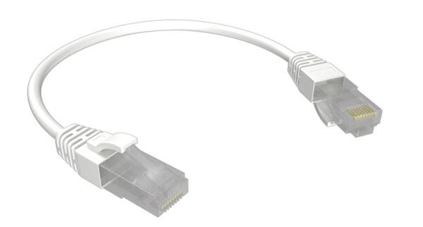 Rj-rj Ethernet Cable Assembly, Cat6, Round Super Thin 28awg, White, Overmoulded, Un-shielded ...