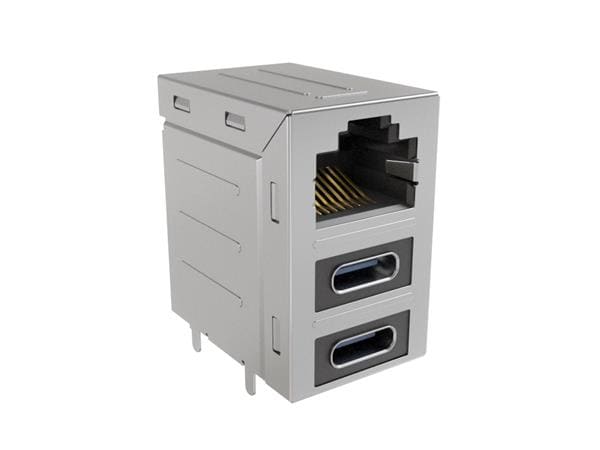 Stacked Rj45 Over 2 Nos Usb Type C With 50 Micro Inch Contact Gold ...