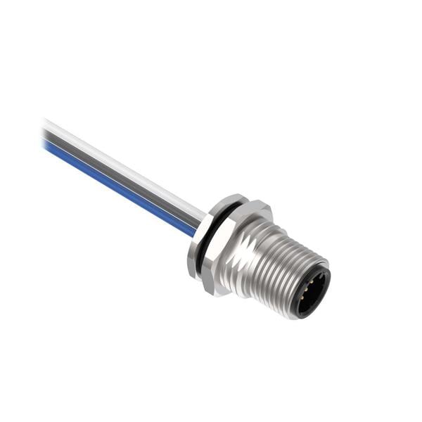 Receptacle 5-pin Male; 5x22 Pvc 1 M Length; Rear Mount Pg9 W/ Locknut - BR-M12M5R9-1