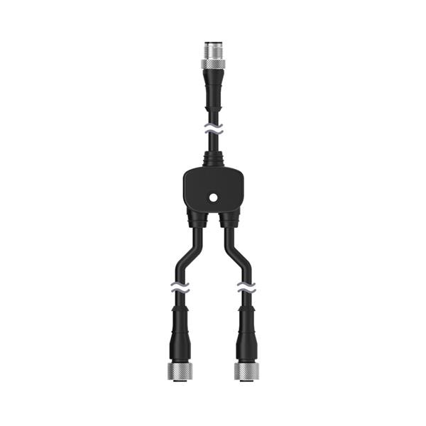 M12 Qd Splitter Cable; 5-pin Straight Male M12 0.3 M (1 Ft) Trunk; 5 ...