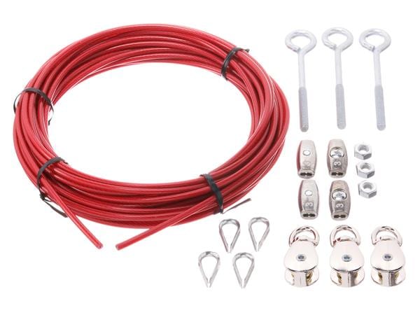Ropepull Hardware Kit; 10 M 3 Mm Steel Rope, 3 Eye Bolts, 3 Pulleys; 4 ...