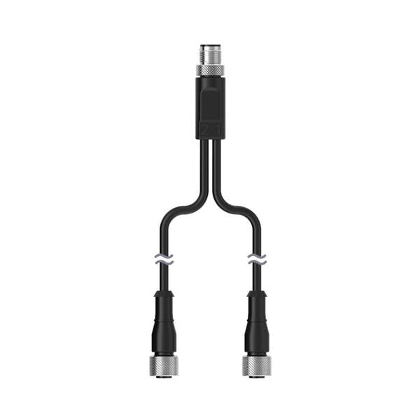 M12 Y Splitter - Passive; 4-pin Male M12 A Code; 2x 4-pin Female M12 A ...