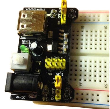 Breadboard-mounted Power Supply (2.1 X 1.3 X 0.8 In) - BBP-32701