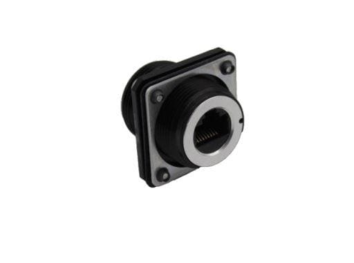 Black Anodised Aluminium Flange Mount Connector With Mounting Hardware ...