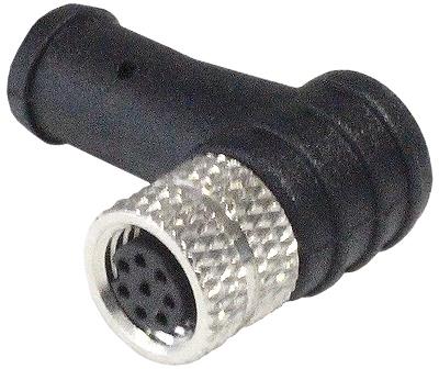 M8 A-coding 6p Female Right Angle Molding Cable - PXPPVC08RAF06ACL010PVC