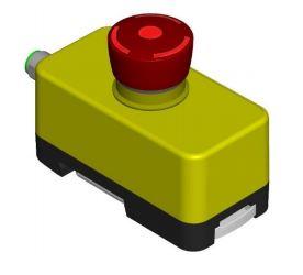 Smart-box Yellow 84 Illuminated E Stop Wired To M12 Connector Din Rail ...