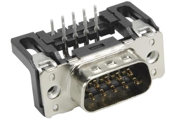 D-sub 9pin Male Angled 2.84mm Pitch, Stamped, W/o Board Locks, 4-40unc ...