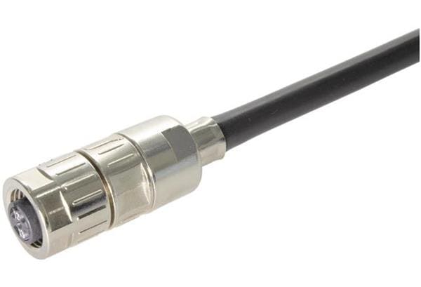 M12 A-code 4/5pin Female Shielded, Crimp, Slim Design, Straight, Cable ...