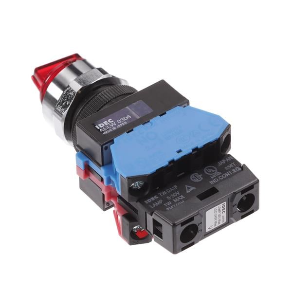 22mm Selector Switch Lighted - ASLW39911D-303-R-120V