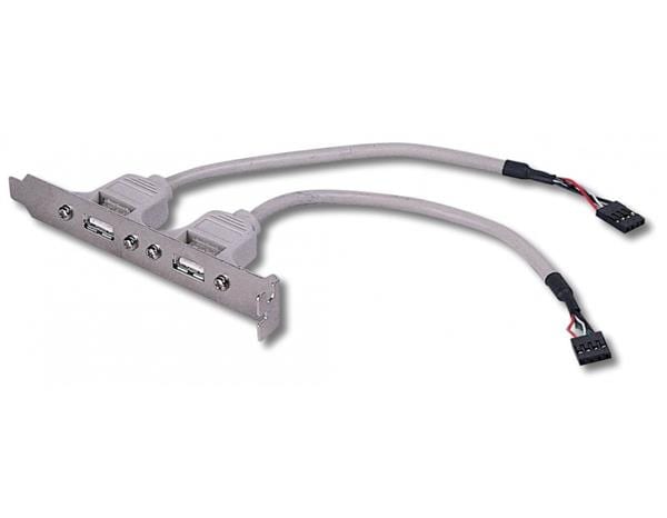 Dual Ports Usb Cable With Bracket - CB-USB02-RS