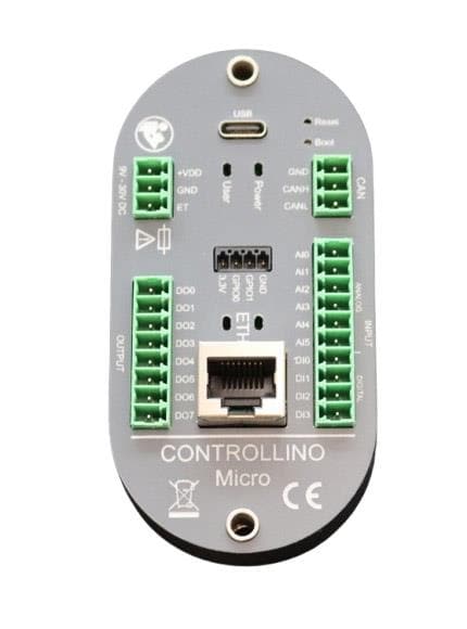 Controllino Micro (rs485)power 12vdc To 24vdcethernet, Rs4856x Analog Inputs (24 Bits Resolution ...
