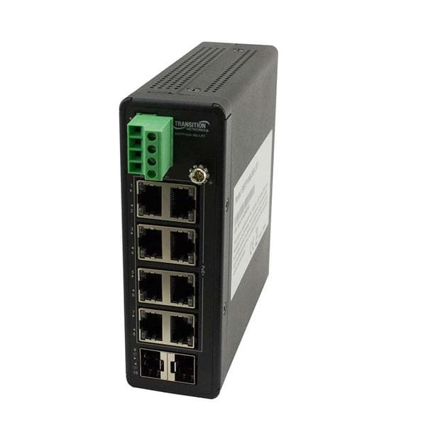 Hardened Unmanaged Switch, 8-port Ge Poe+, 2 Sfp, 240w Poe, 54vdc, - 40 ...