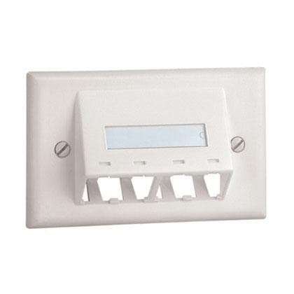 Faceplate, 4 Port, Classic, Sloped Horizontal, Off White - CFPHSL4IW