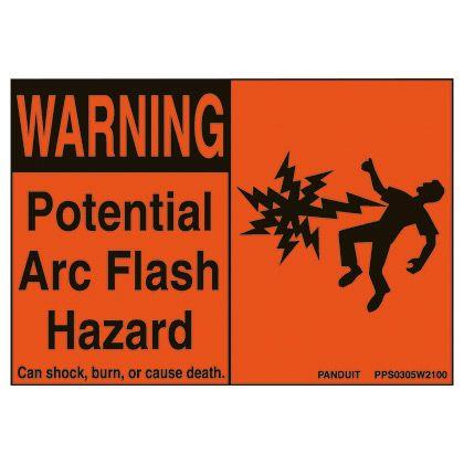 Adhesive Sign, Polyester, 'warning Arc F - PPS0204W2100A