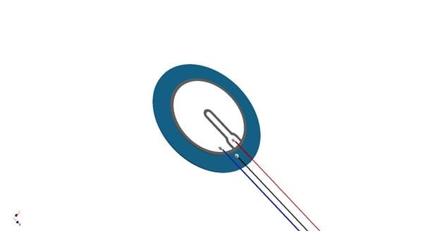 Piezo Ceramic Bender 35mm Dia. 30 Vp-p - AB3529BF-LW100-R