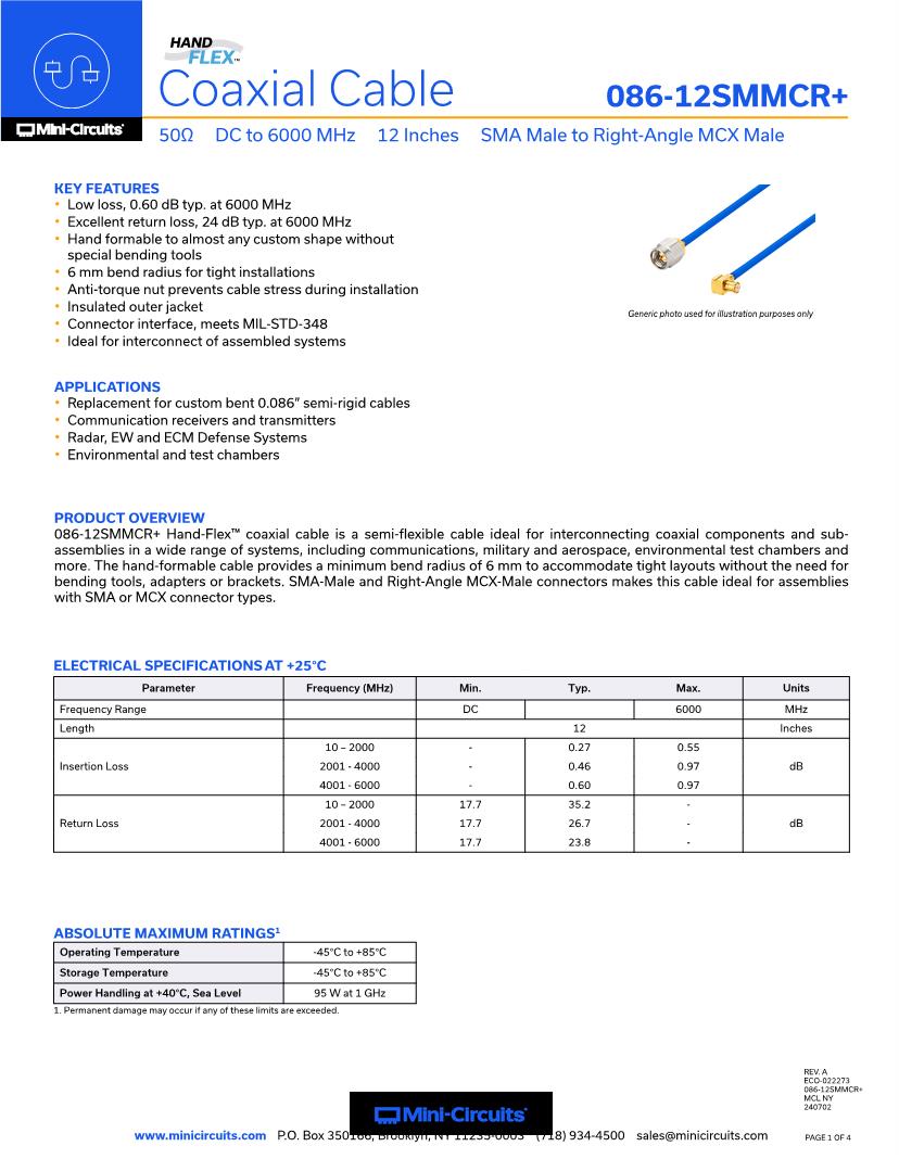 Mini-Circuits Connectors Datasheets – Mouser