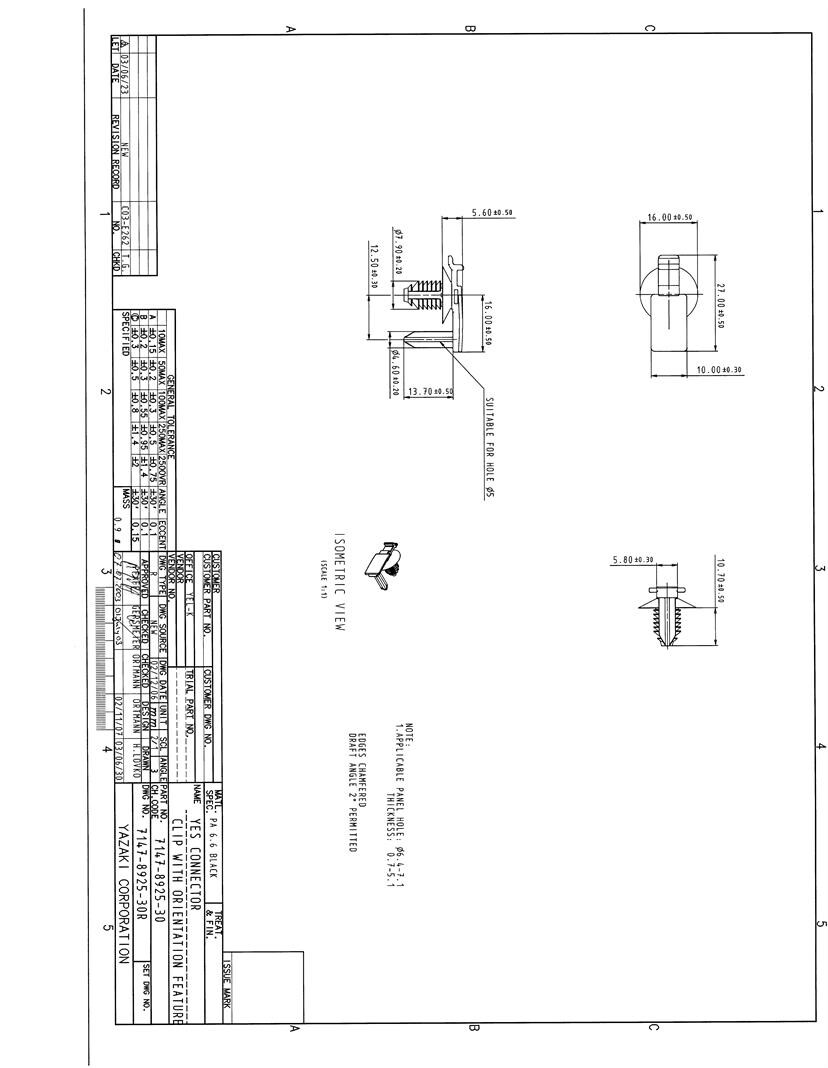 Yazaki Connectors Datasheets – Mouser