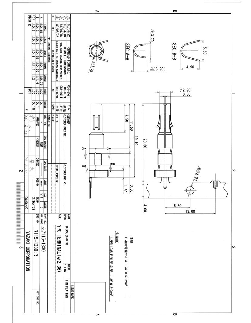 Yazaki Automotive Connectors Datasheets – Mouser