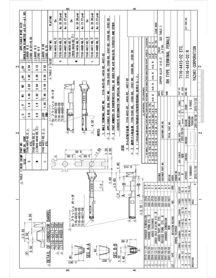 Yazaki Automotive Connectors Datasheets – Mouser