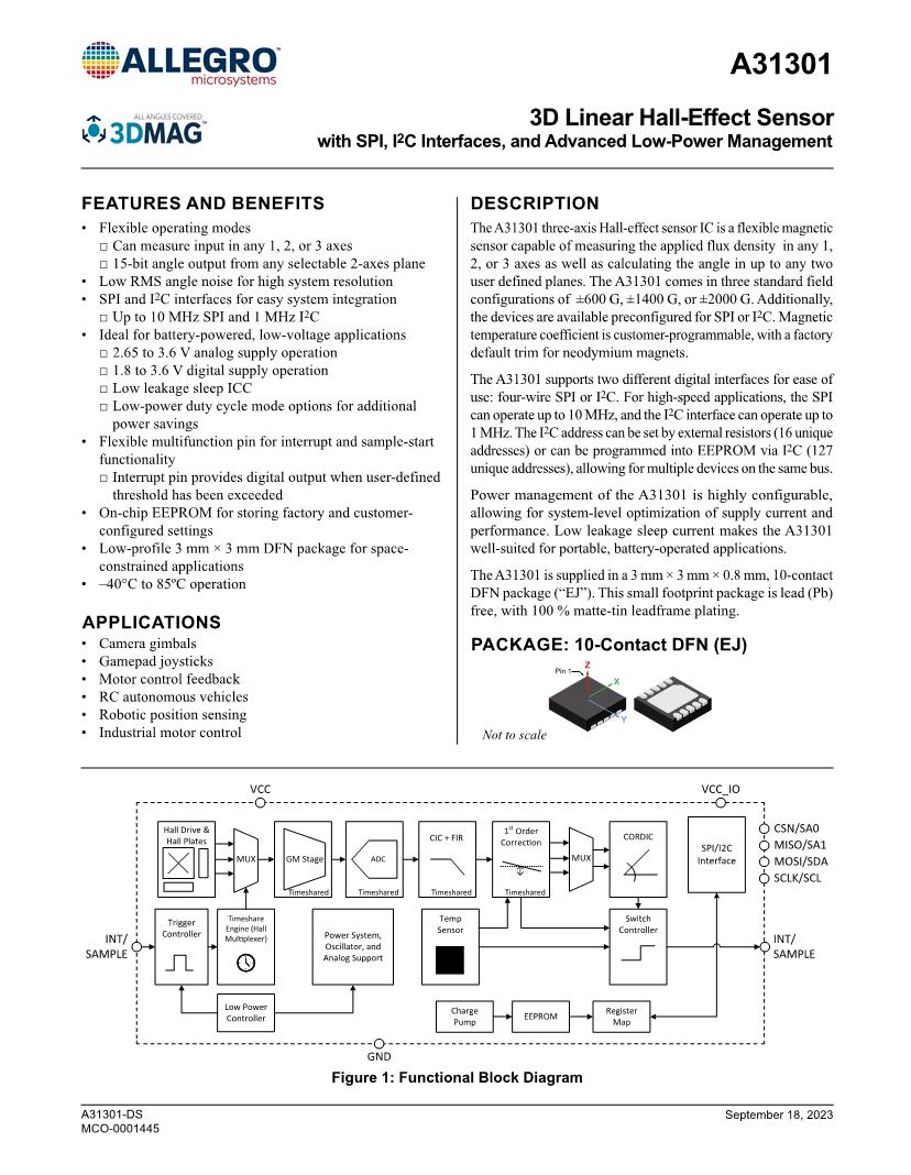 3-Axis Board Mount Hall Effect / Magnetic Sensors Datasheets – Mouser