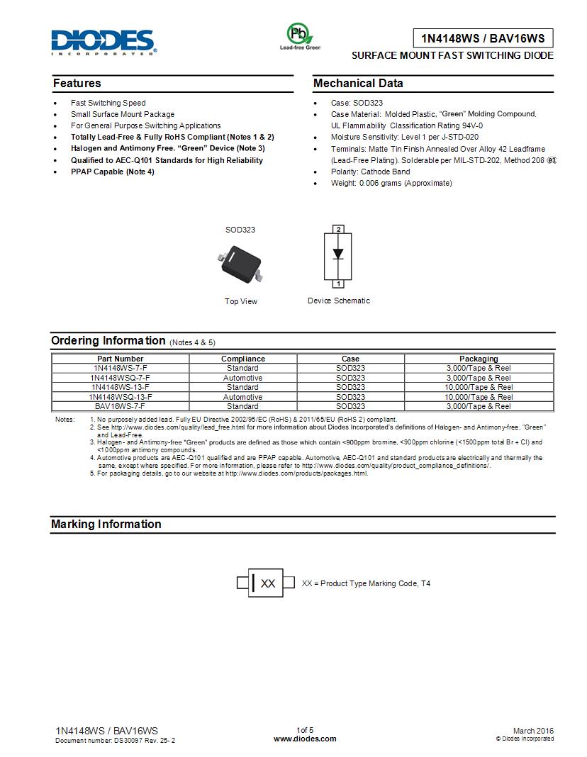 1N4148 Diode Pinout, Equivalents, Characteristics Datasheet, 51% OFF