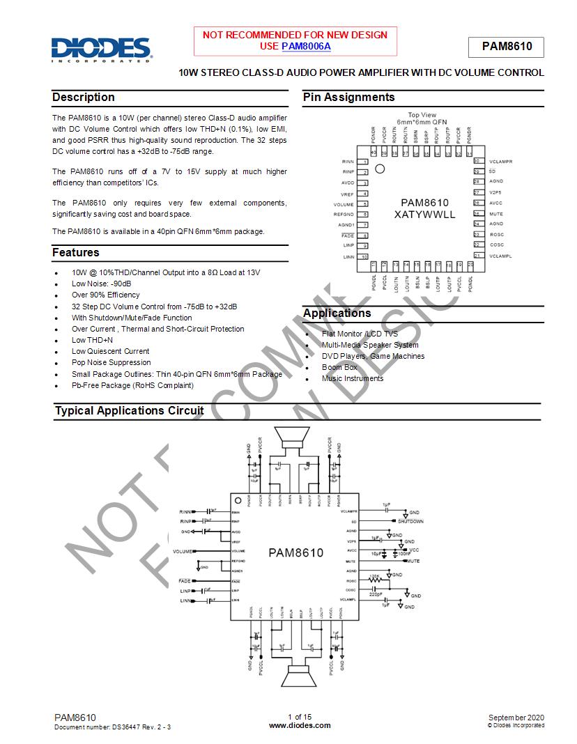 PAM8610 Audio Stereo Amplifier Module Pinout, Features,, 53% OFF