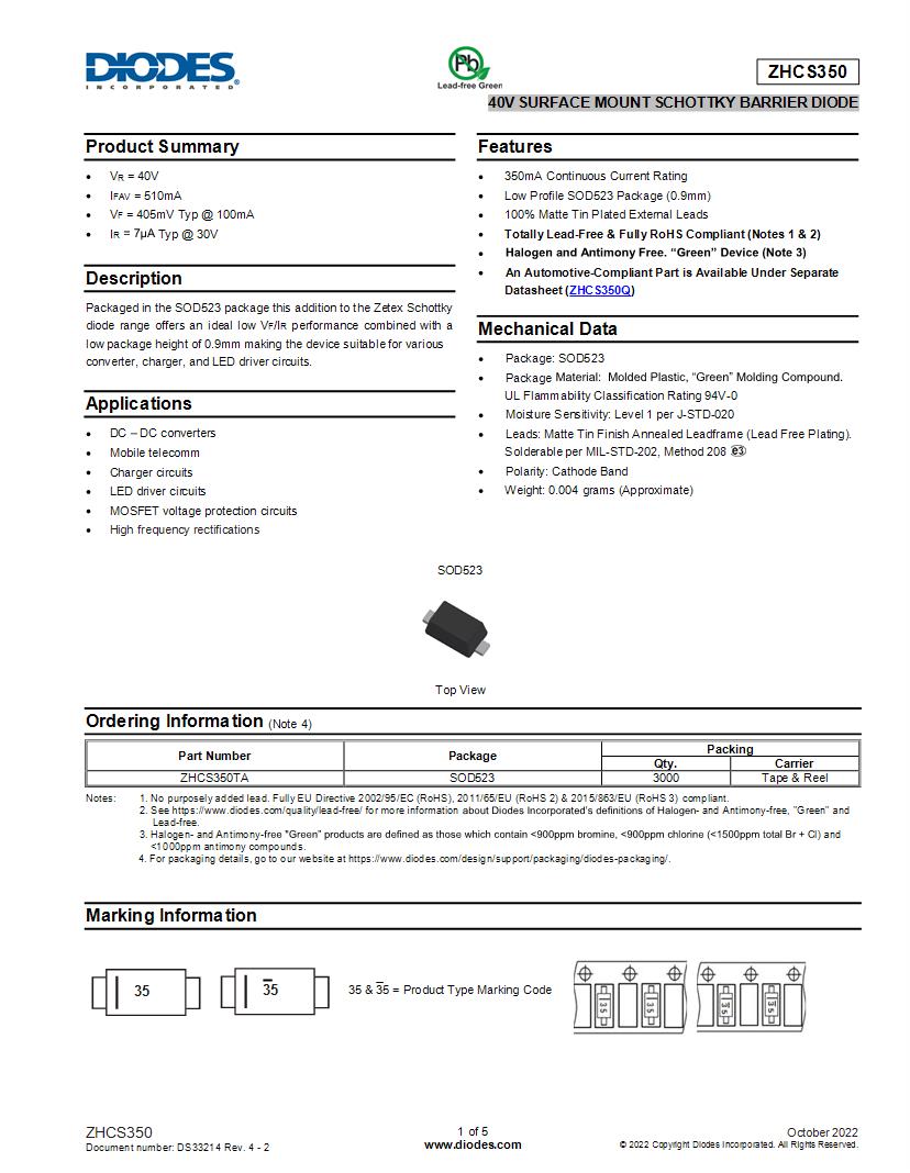 Schottky Diodes Discrete Semiconductors Datasheets – Mouser
