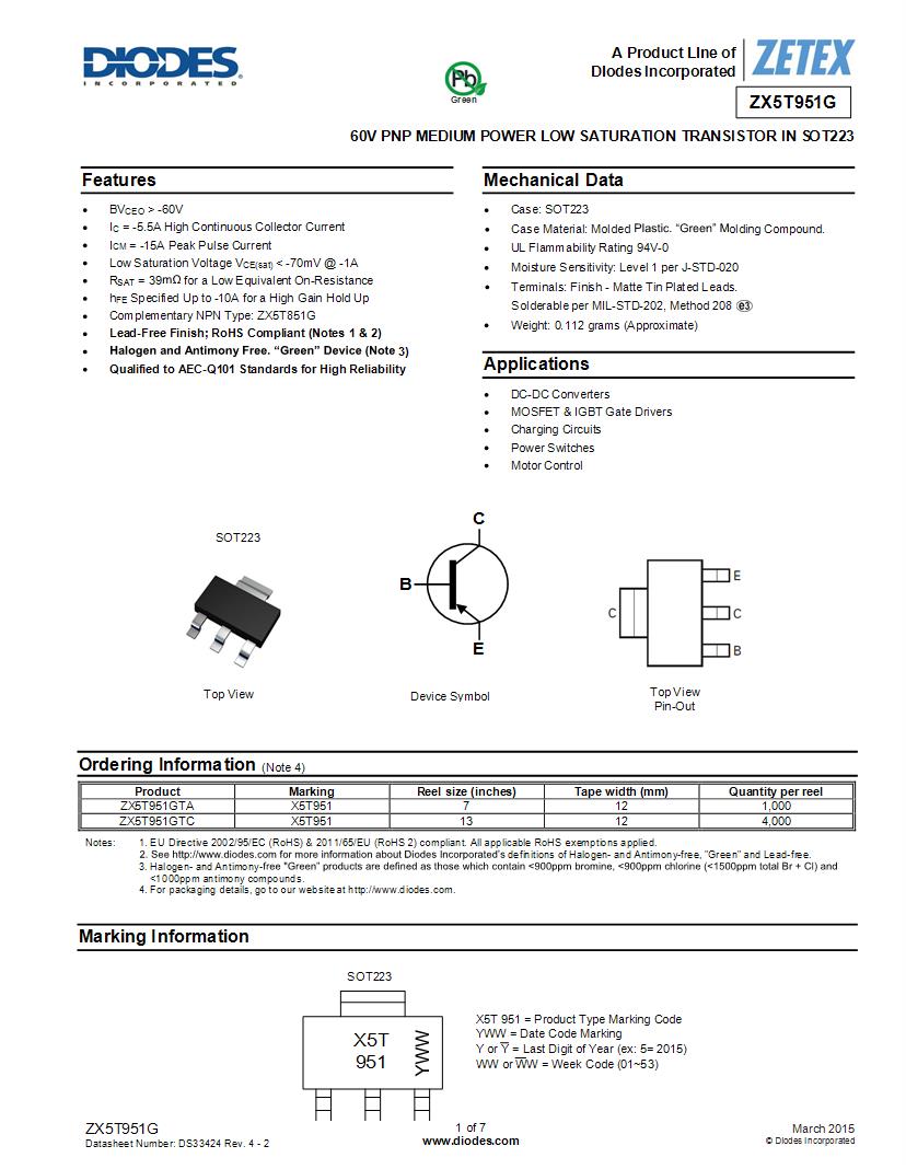 A SMD/SMT TO-252-3 PNP Bipolar Transistors BJT Datasheets, 41% OFF