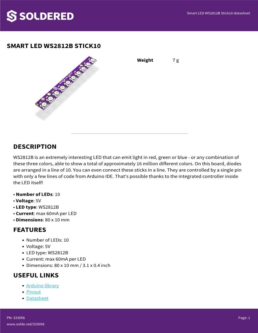 WS2812B Core LED Lighting Development Tools Datasheets – Mouser