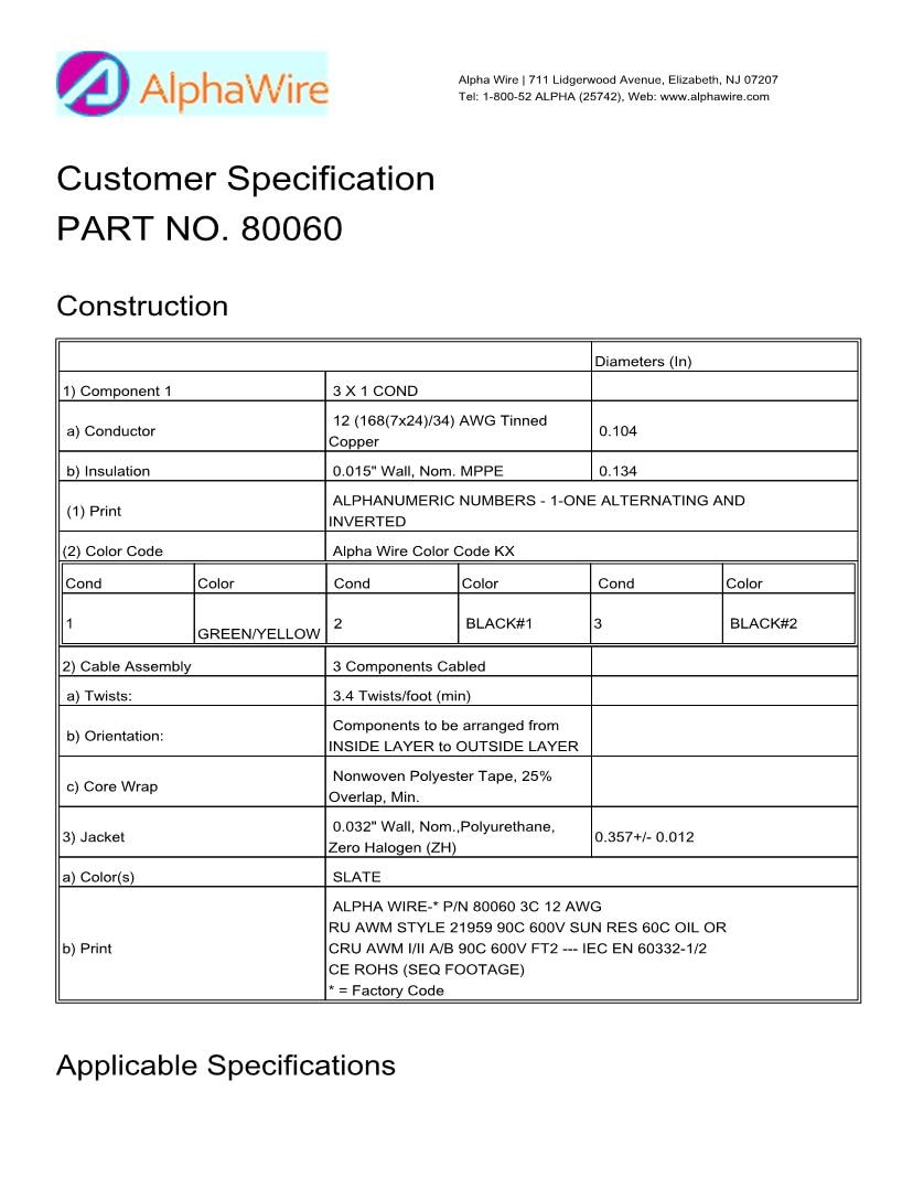 600 V 12 AWG Wire & Cable Datasheets – Mouser