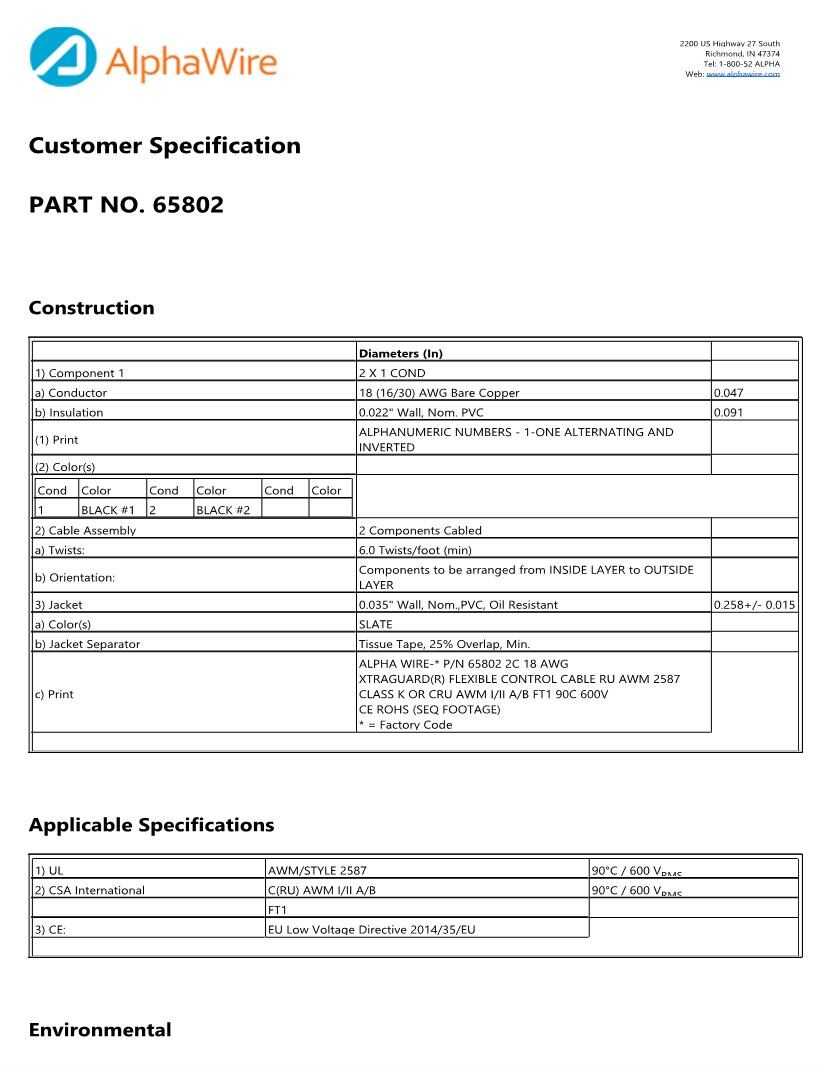 600 V 18 AWG Wire & Cable Datasheets – Mouser