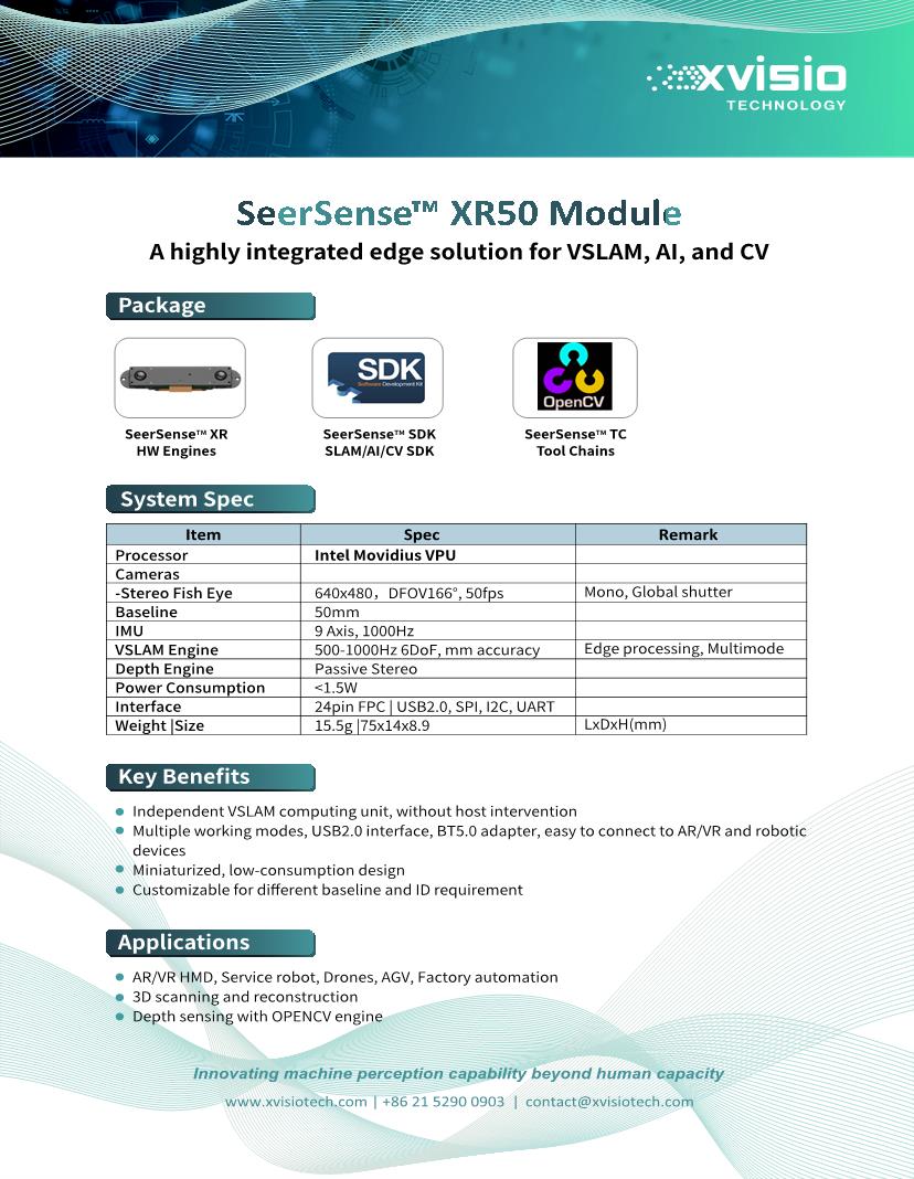 Xvisio Cameras & Camera Modules Datasheets – Mouser