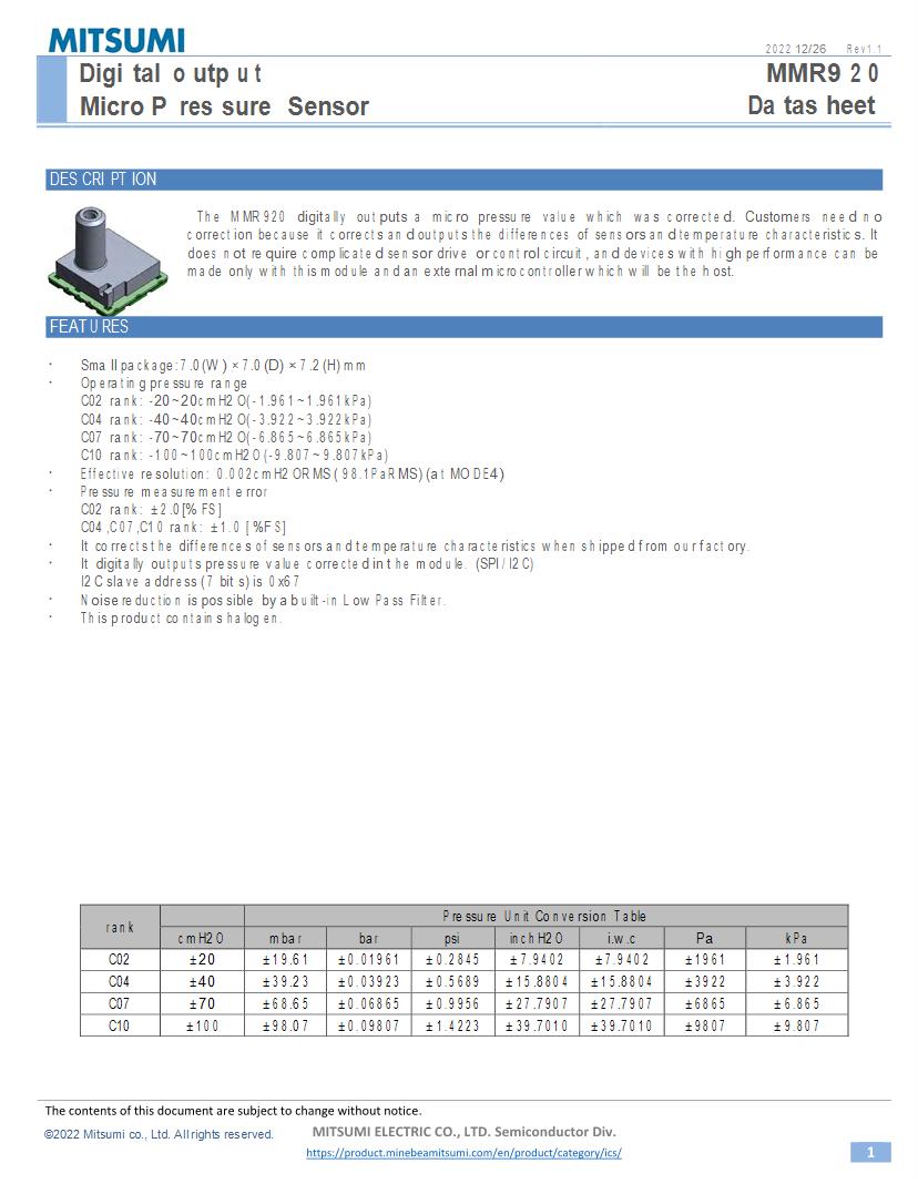 MinebeaMitsumi Semiconductors Datasheets – Mouser