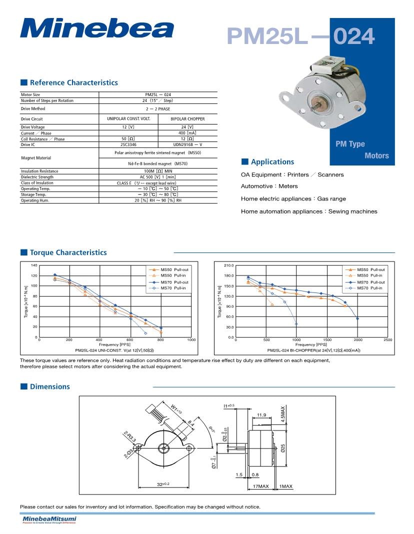Minebea Matsua Stepper Motor Datasheet Pdf - Infoupdate.org