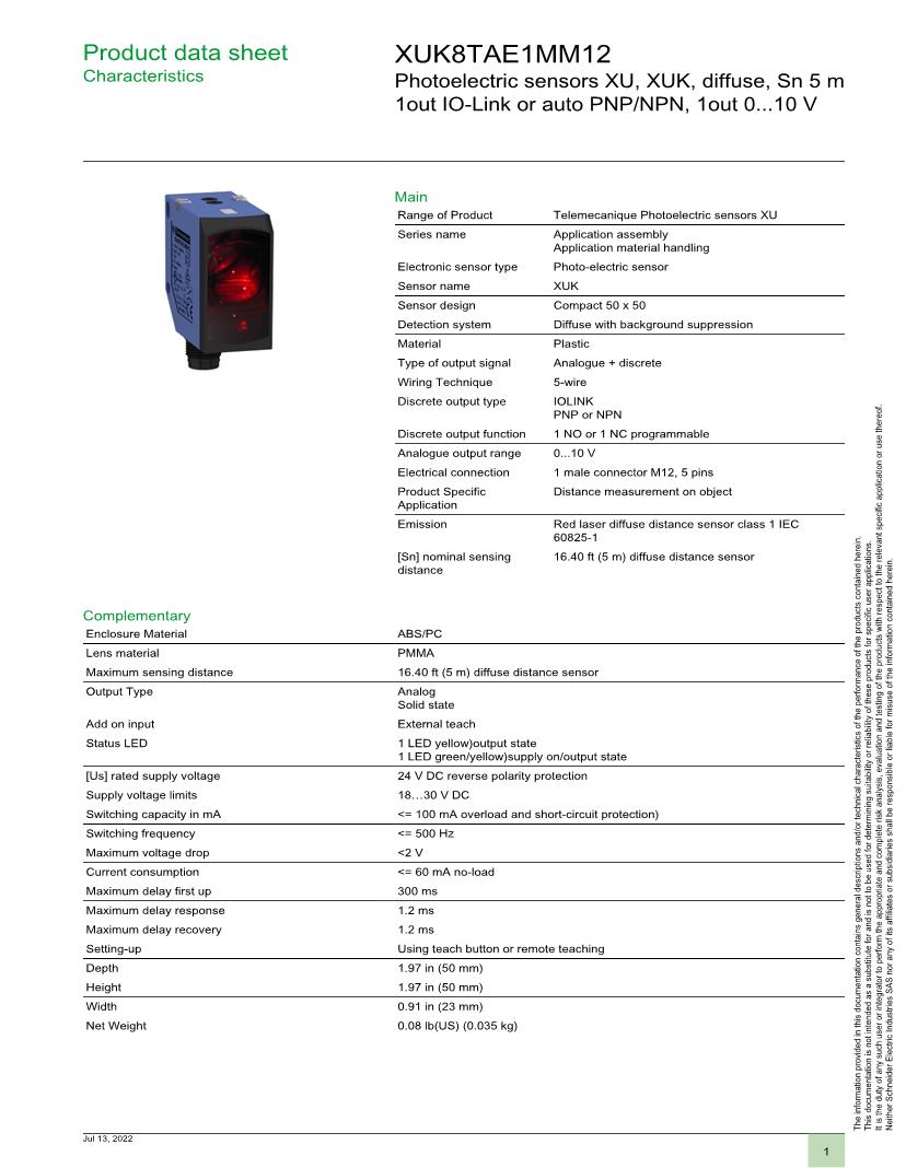 Photo Electric Sensor Datasheet at Clay Brown blog