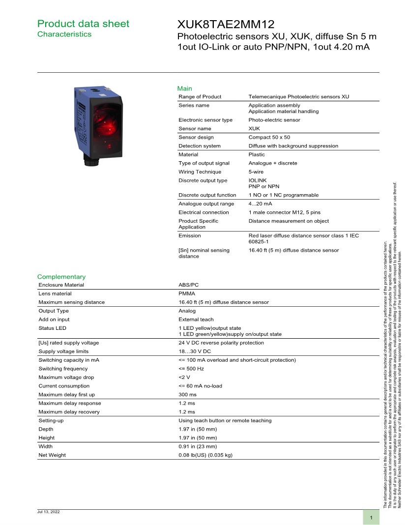 Telemecanique Sensors Photoelectric Sensors Datasheets – Mouser