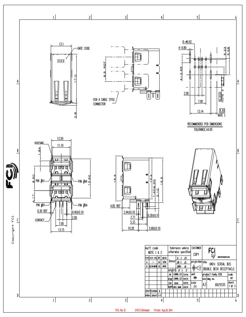 Amphenol FCI USB Connectors Datasheets – Mouser